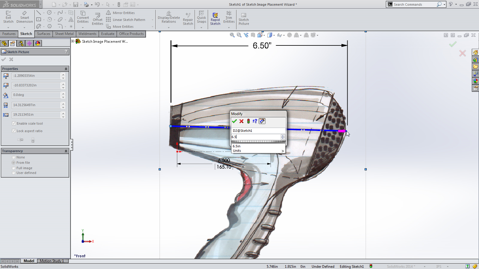 SolidWorks 2014 Sneak Peek Sketch Picture Scale Tool The SolidApps Blog