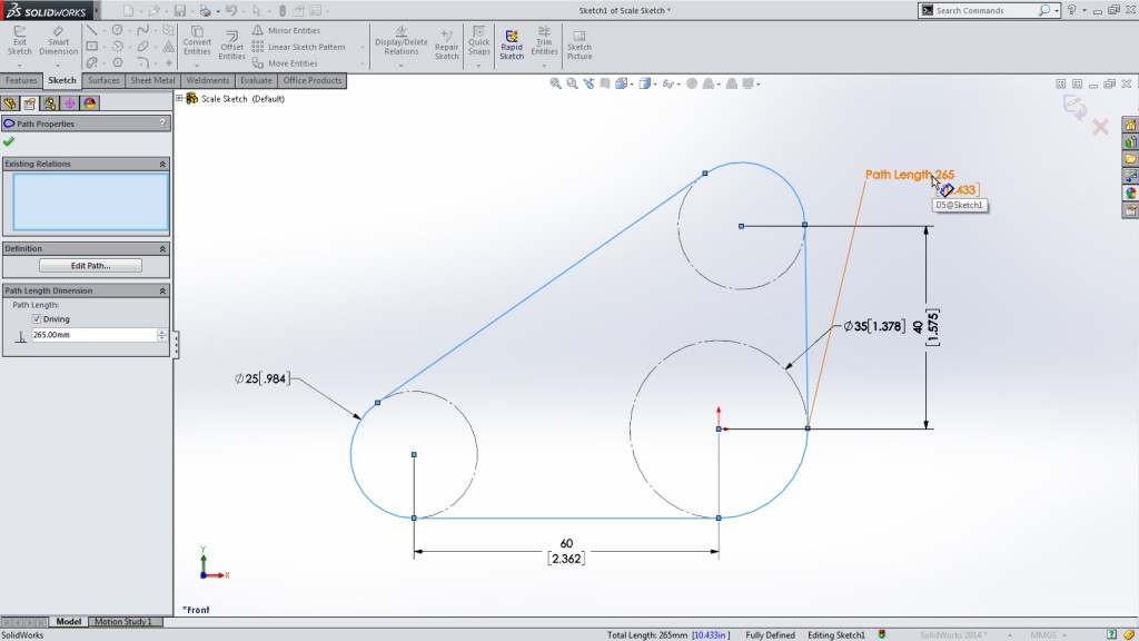SolidWorks 2014 Sneak Peek Path Length Dimension The SolidApps Blog